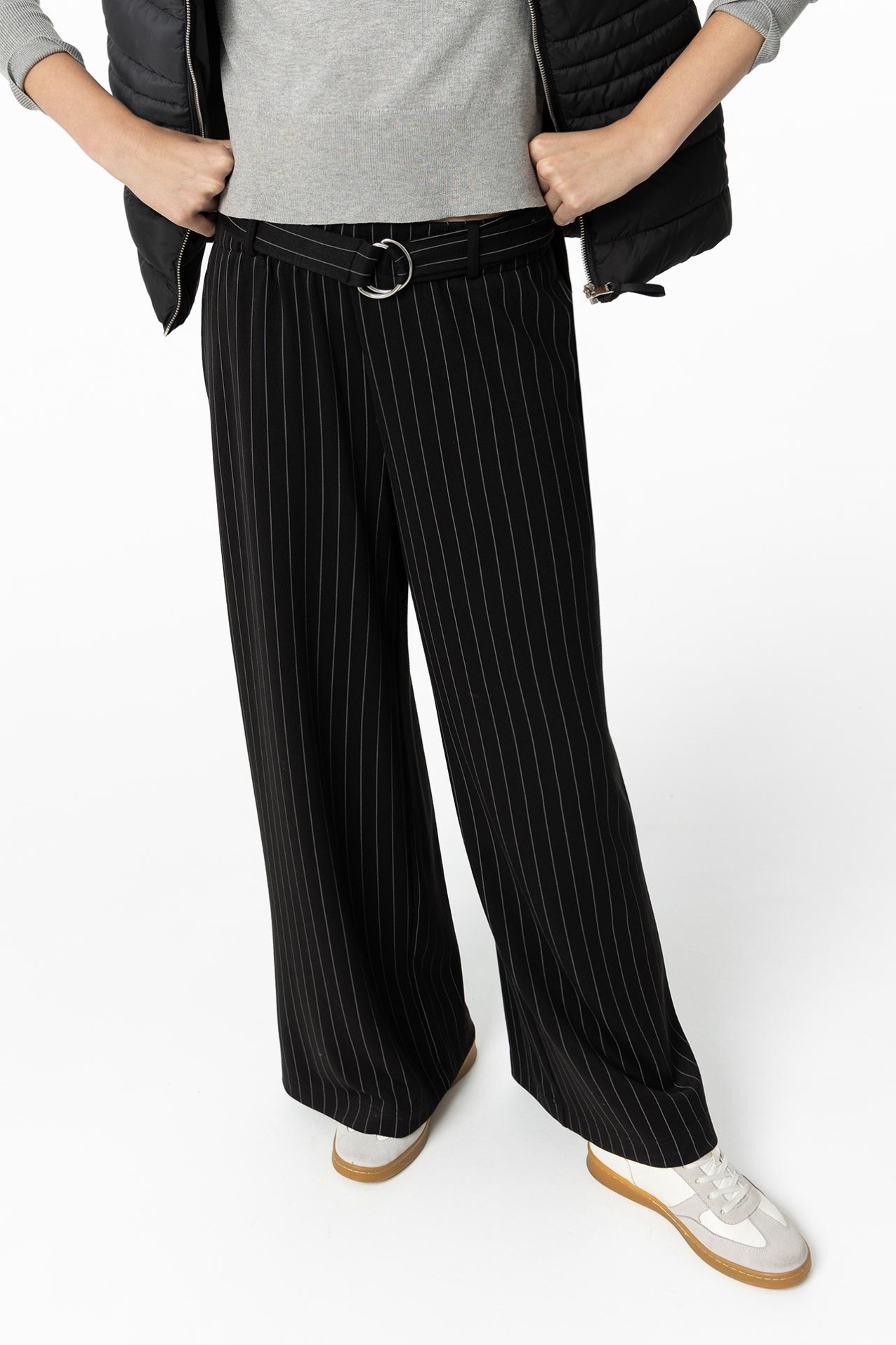 Calças Wide Leg com Cinto - 10060769_007 | Tiffosi