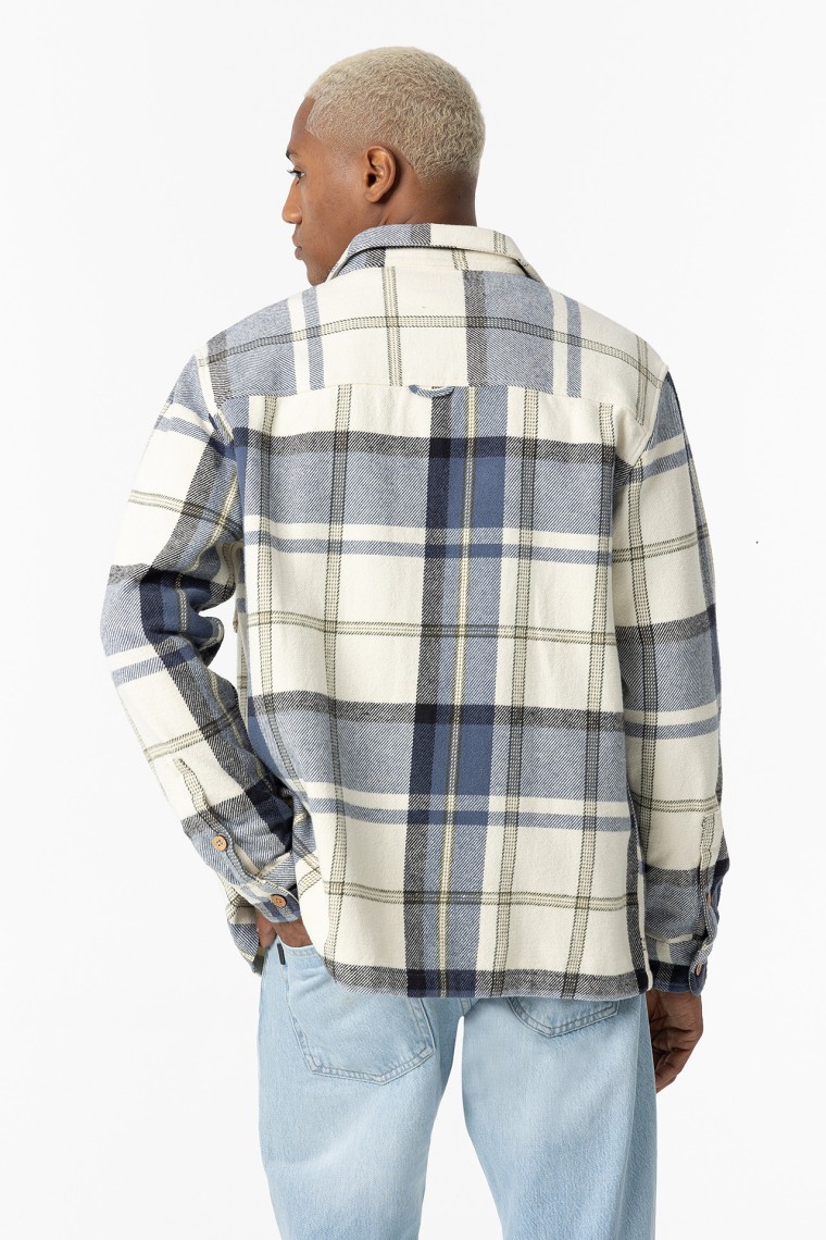 Checkered Corded Twill Overshirt - 10056875_790 | Tiffosi