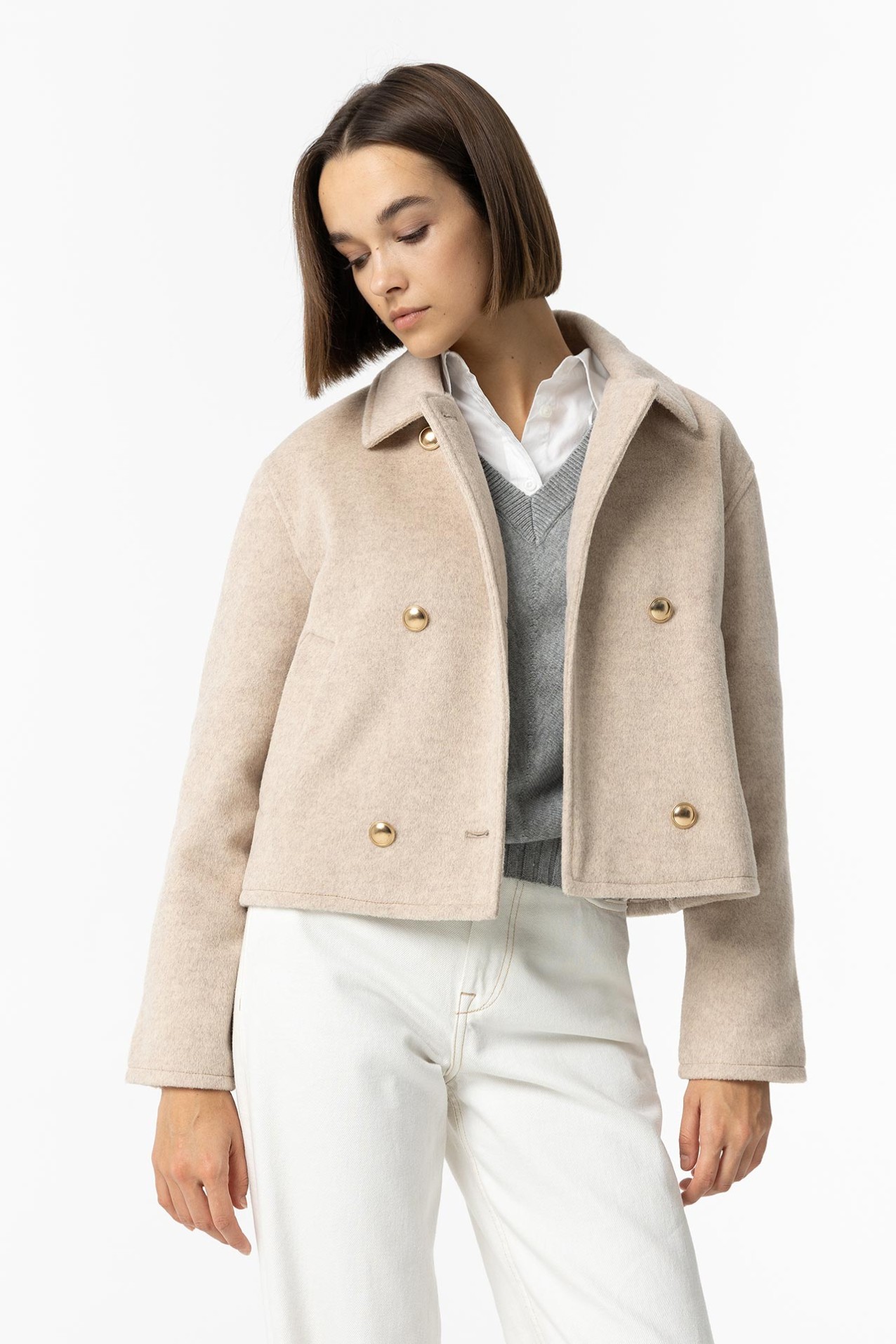 Overcoat with Buttons - 10056237_153 | Tiffosi