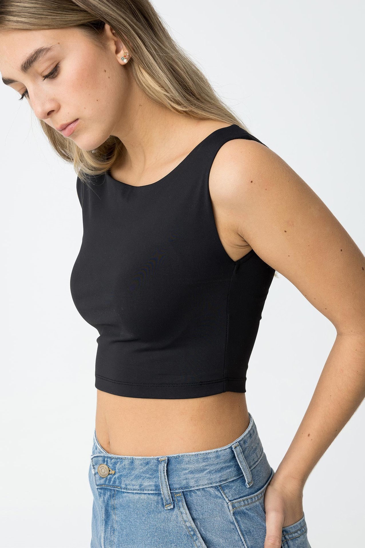 Asymmetric Crop Top - 10059213_000 - Tiffosi