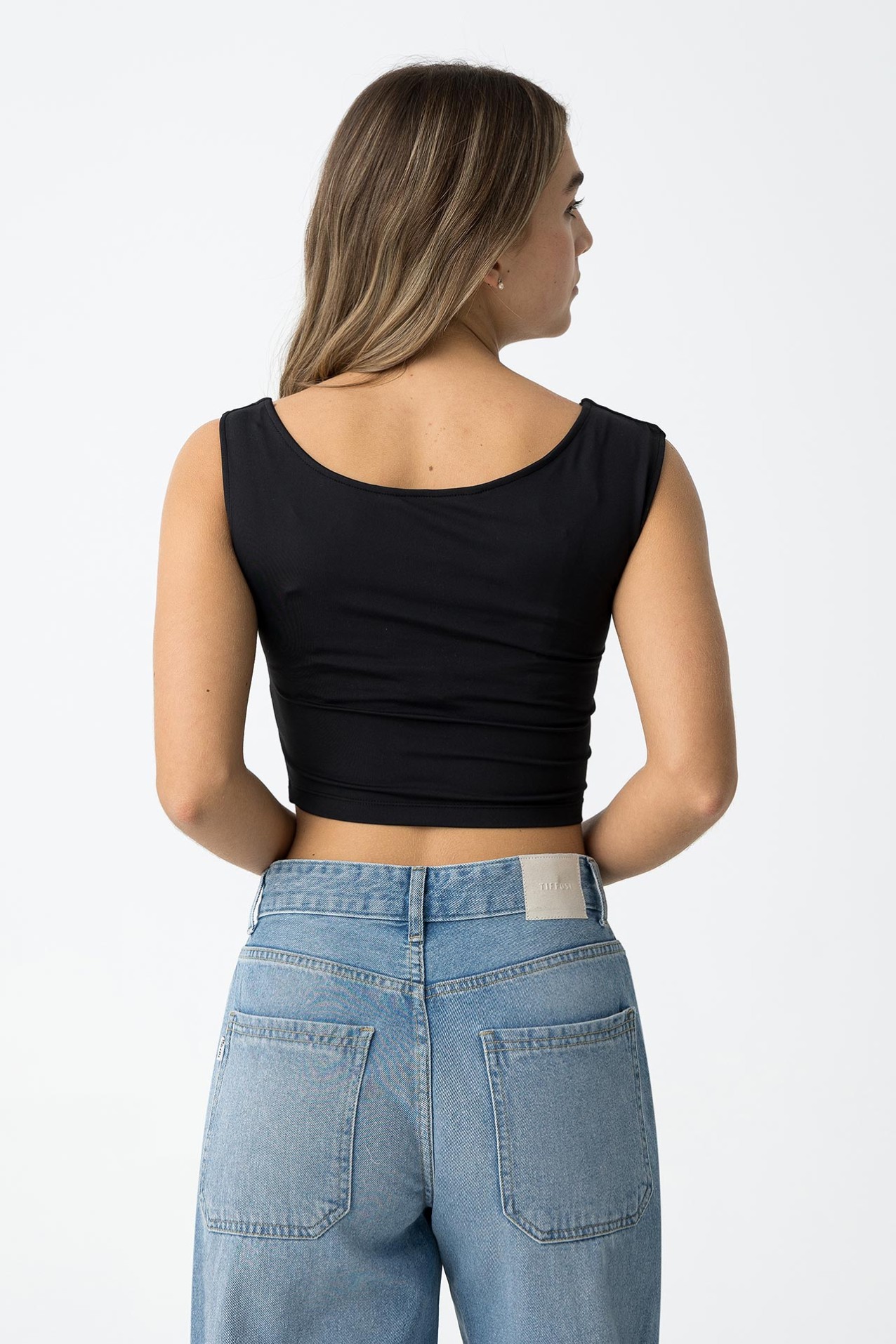 Asymmetric Crop Top - 10059213_000 - Tiffosi