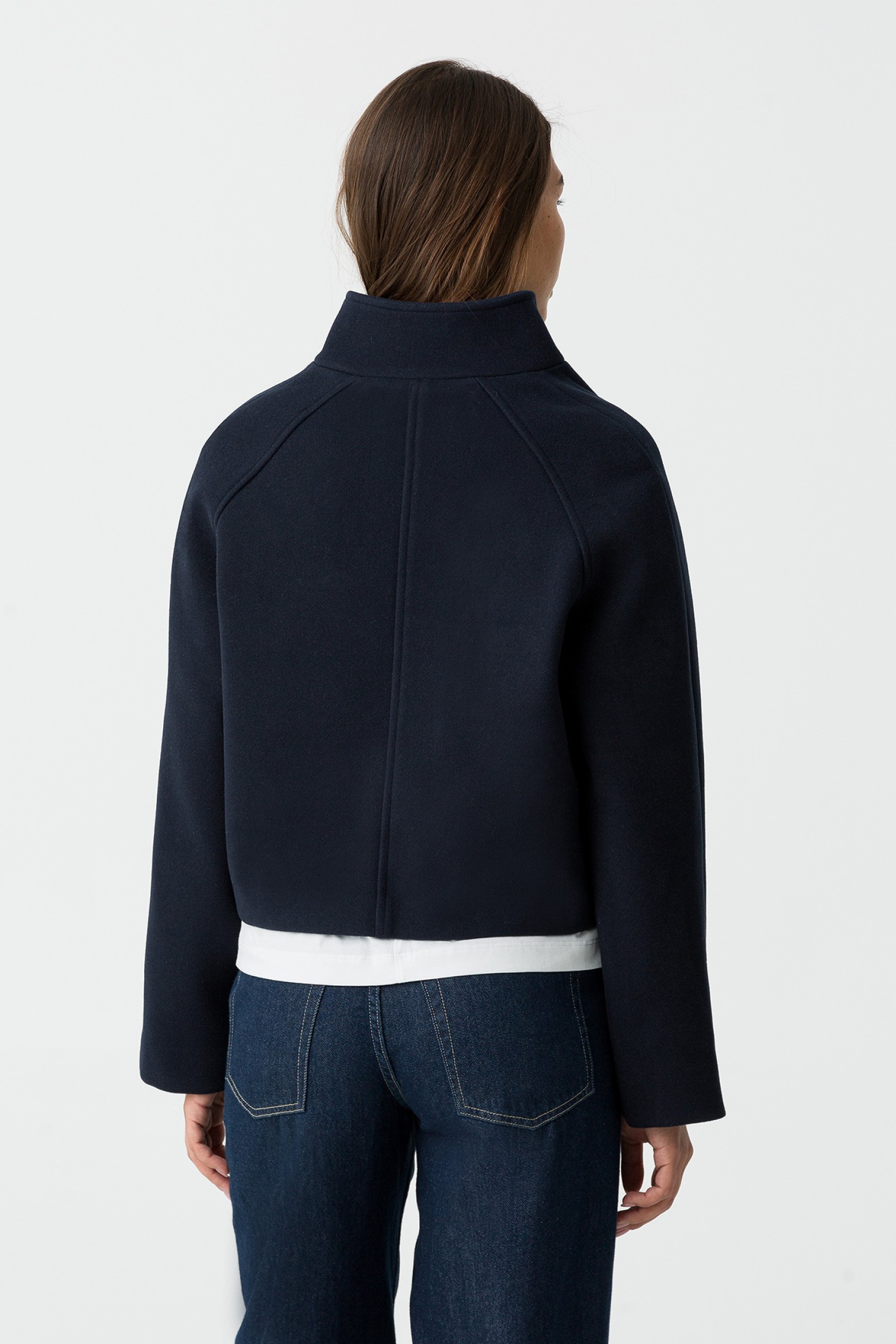 Short Double-Breasted Coat with Gem Buttons - 10061269_798 | Tiffosi