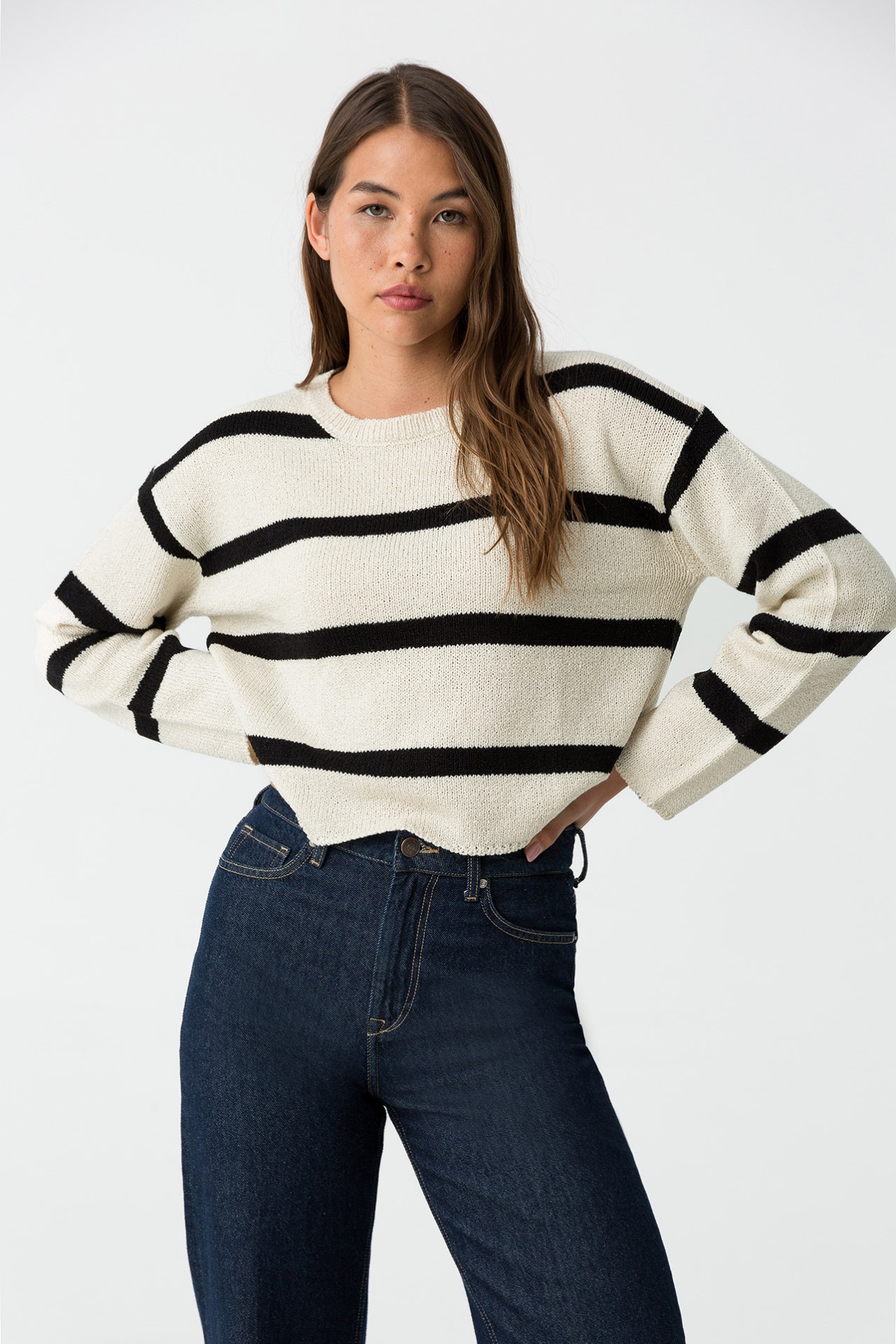 Camisola de Malha às Riscas - 10061037_134 | Tiffosi