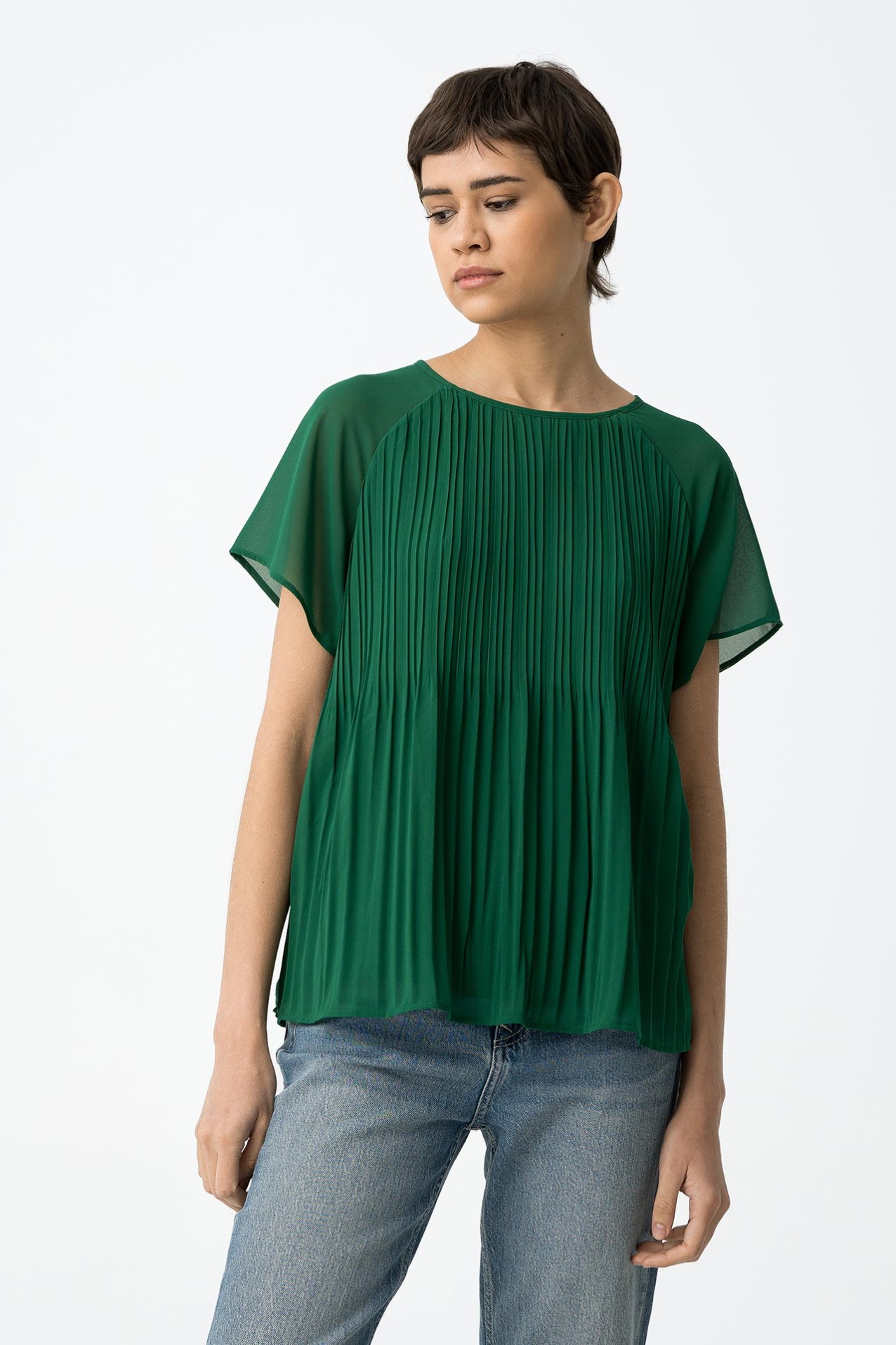 Pleated Blouse - 10059330_837 | Tiffosi