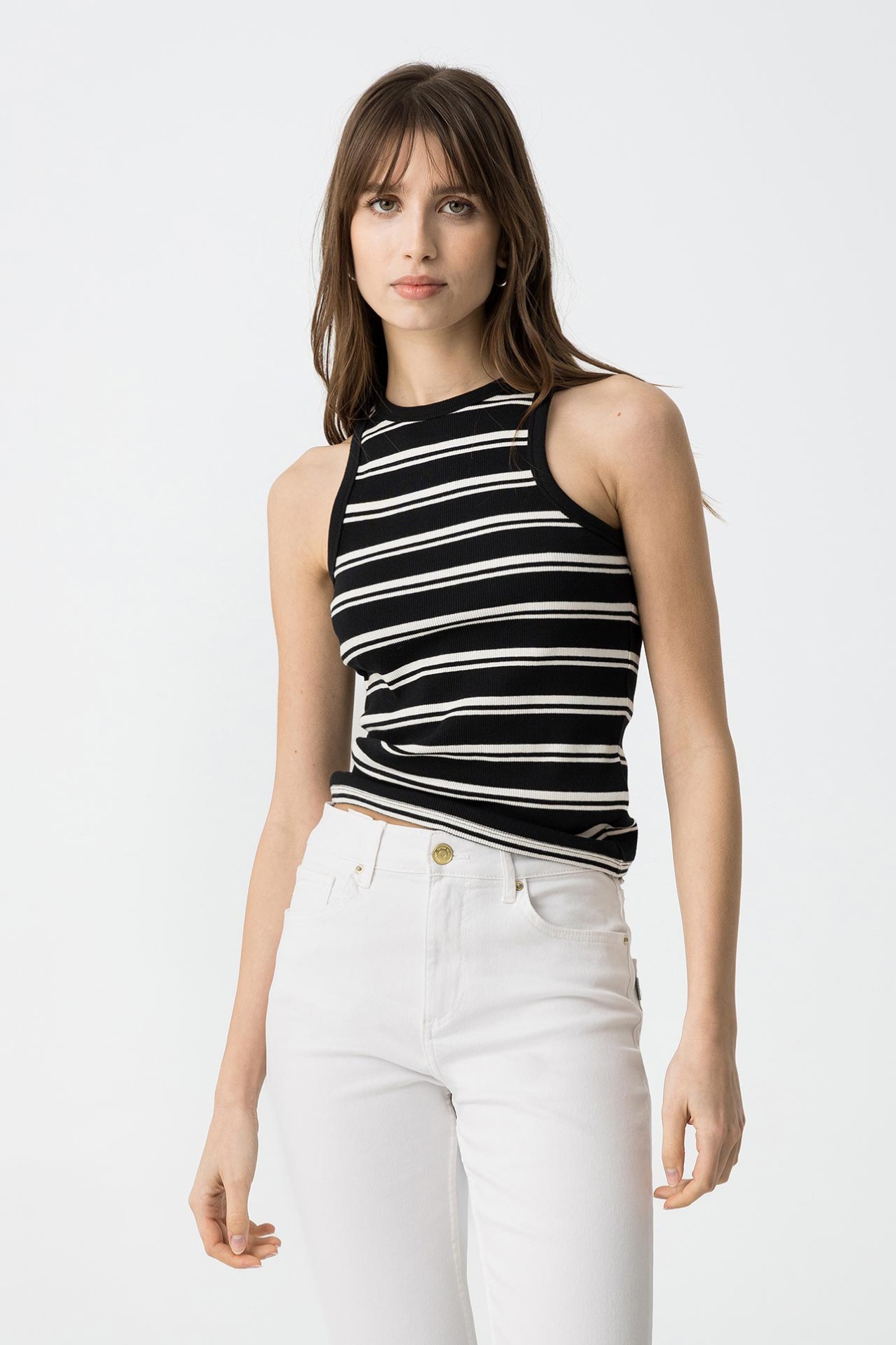 Striped Ribbed Top - 10059268_000 | Tiffosi