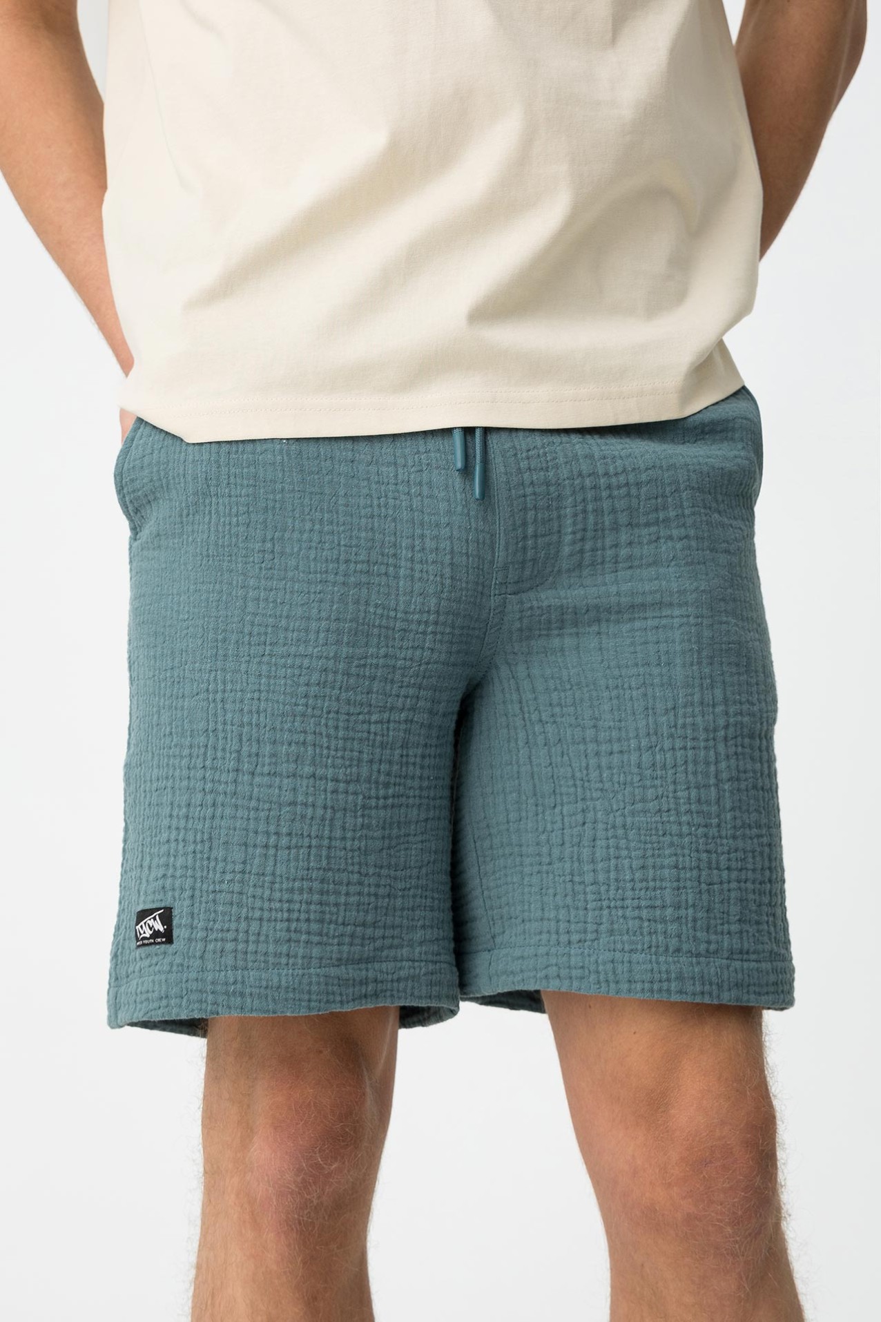 Shorts with Texture and Drawstring - 10060856_882 | Tiffosi