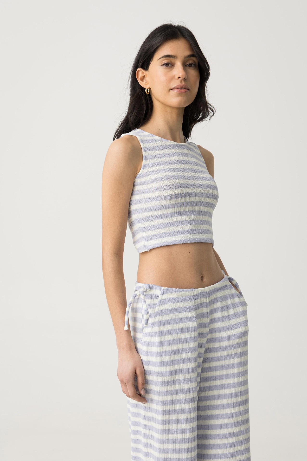 Ribbed Knit Crop Top - 10059285_110 | Tiffosi