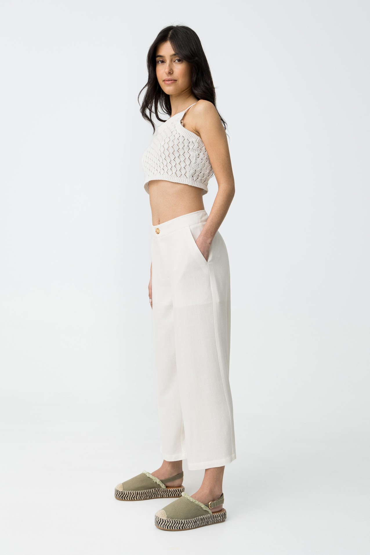 Flowy Pants With Drawstring - 10059947_110 | Tiffosi