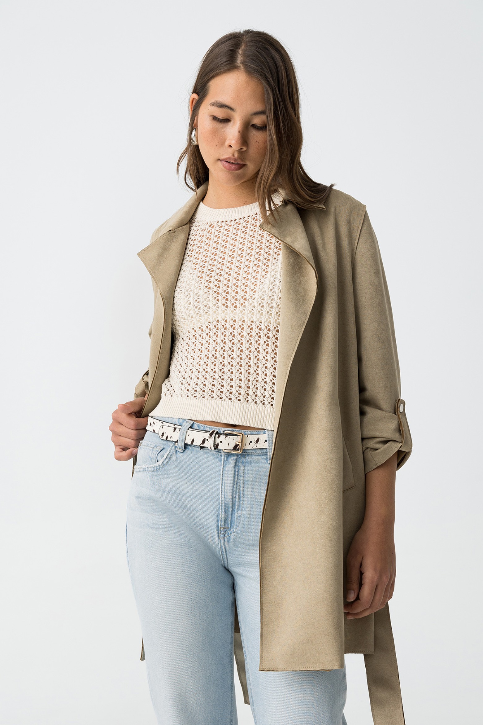 Suede Effect Jacket - 10059295_173 | Tiffosi