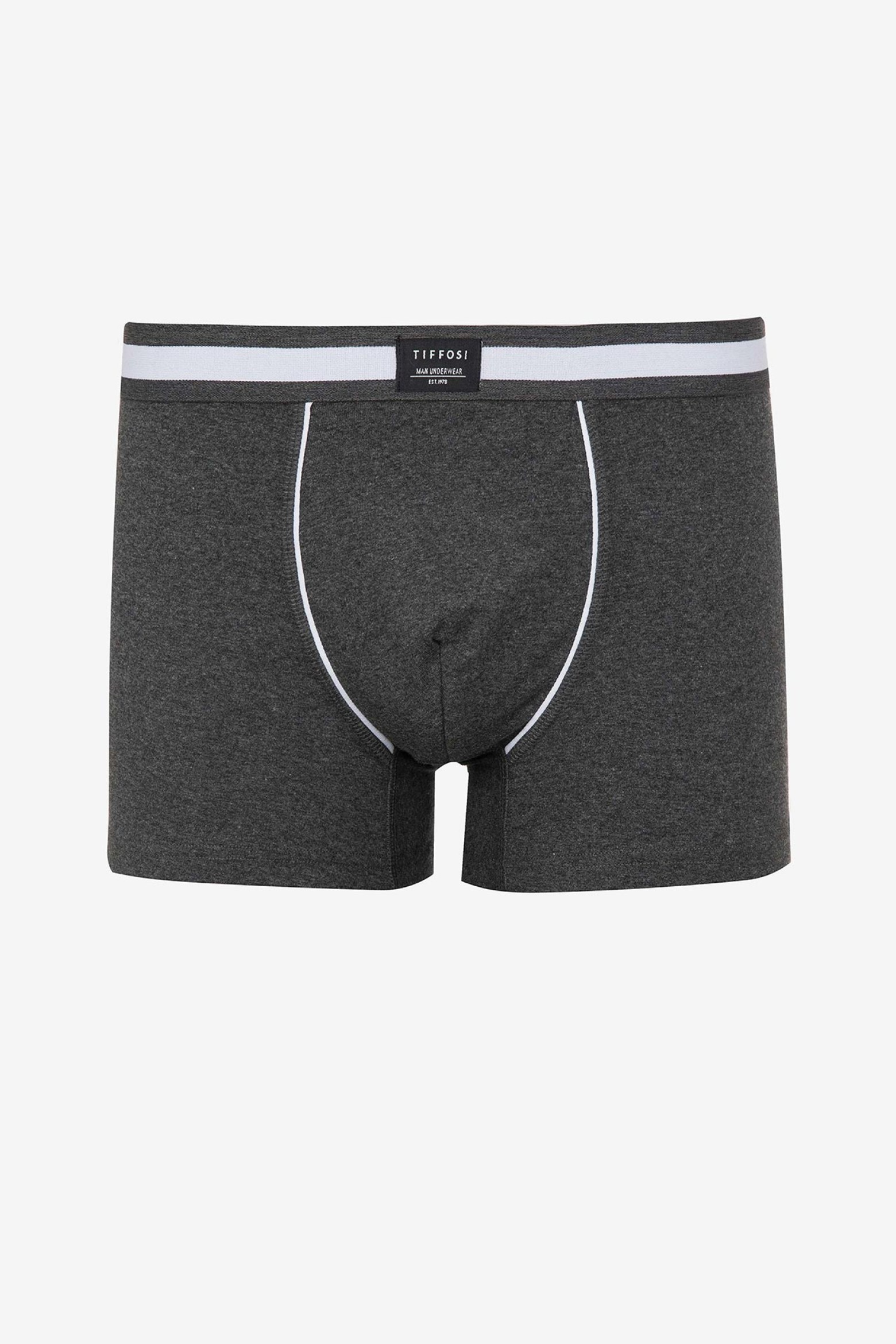 Dark Grey Melange Basic Boxer - 10022305_085 - Tiffosi