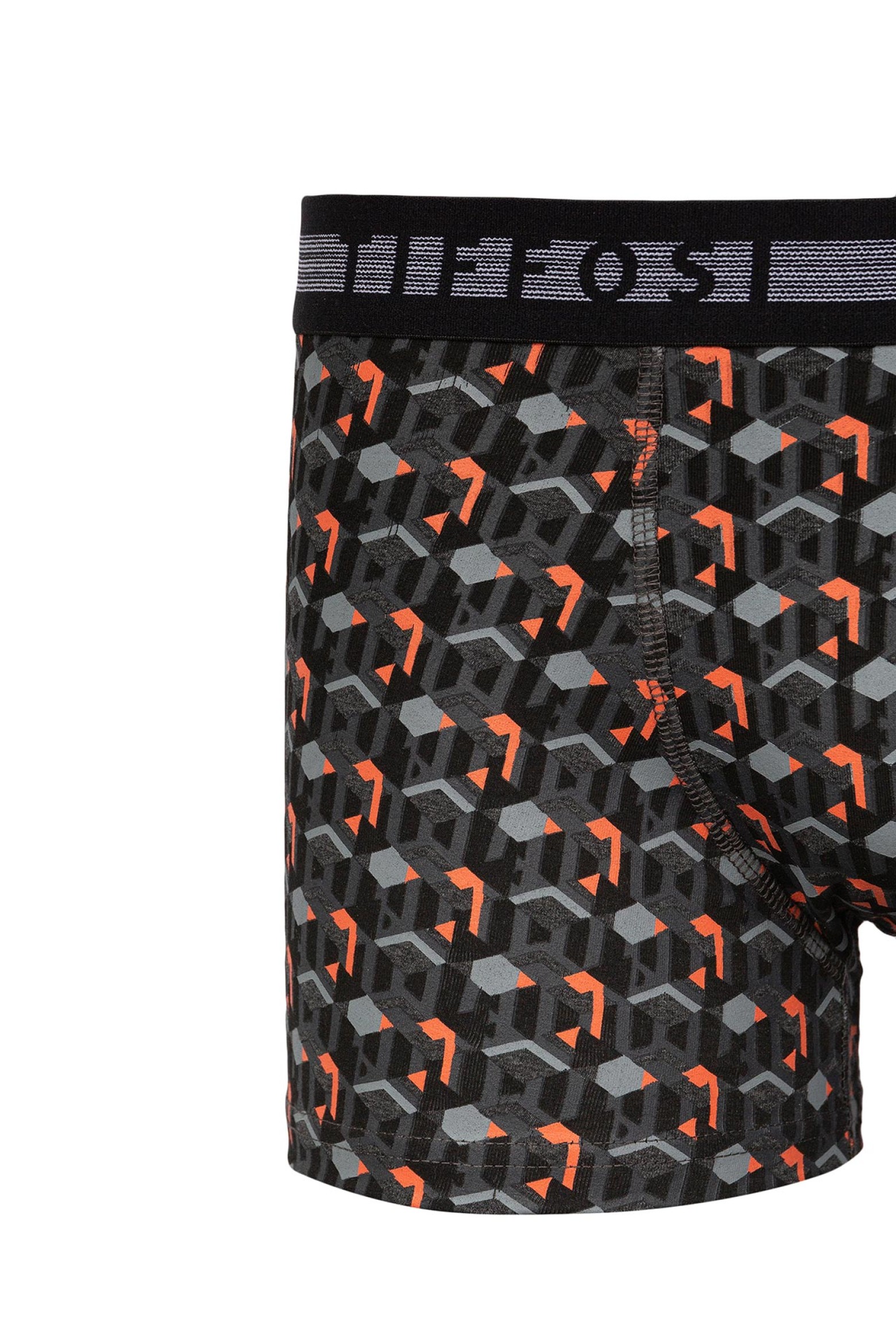 Dark Grey Melange Printed Boxer - 10052791_085 | Tiffosi