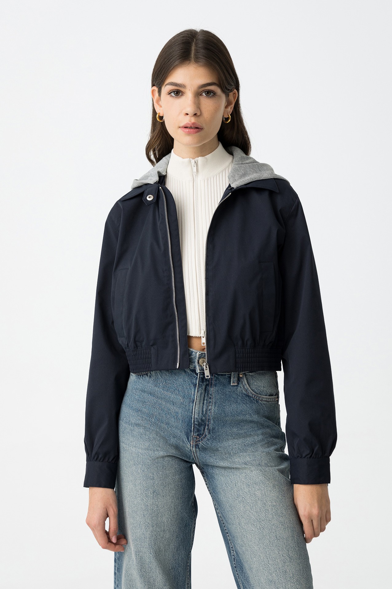 Hooded bomber jacket - 10061289_790 - Tiffosi