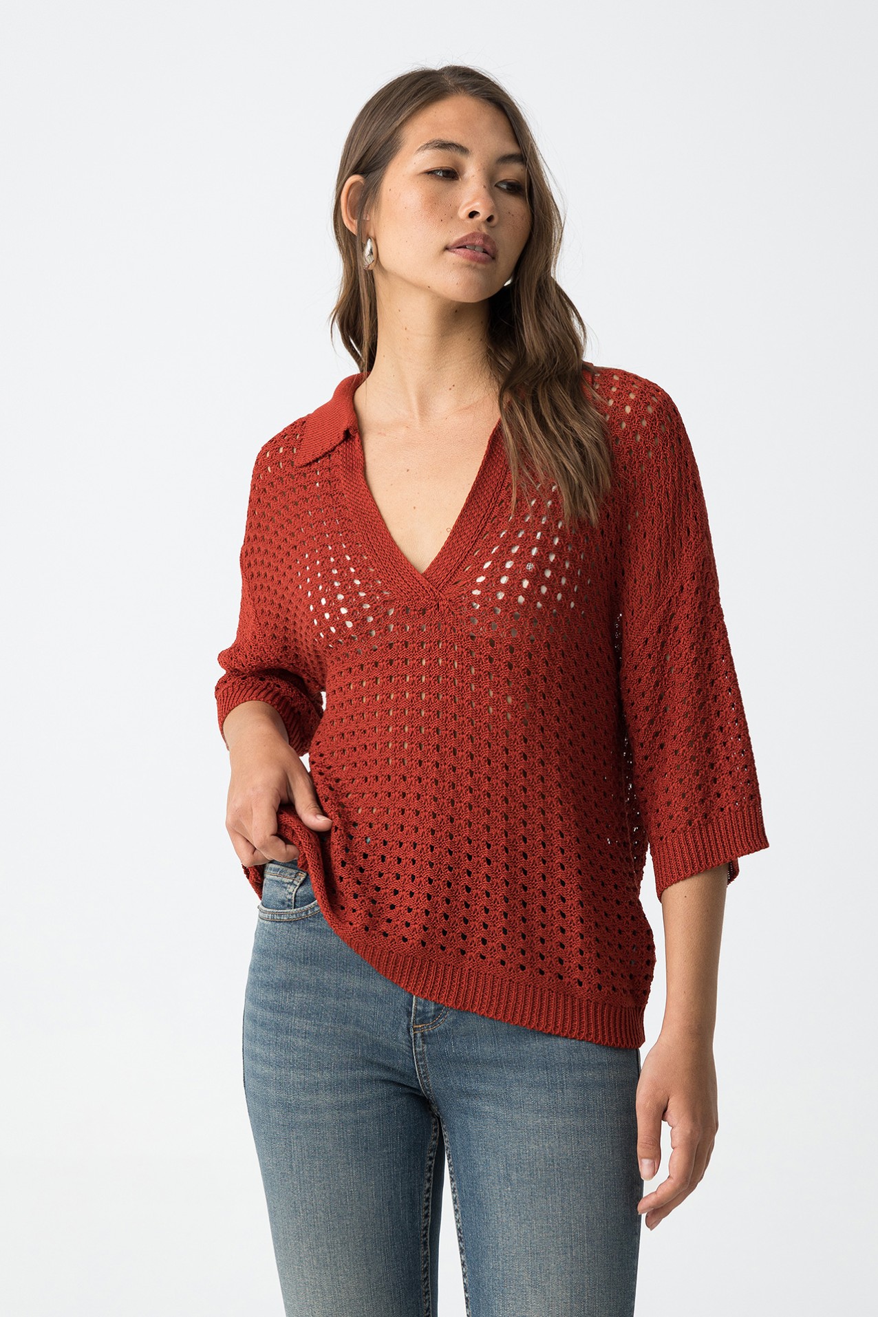 Perforated Knit Shirt - 10061048_447 | Tiffosi
