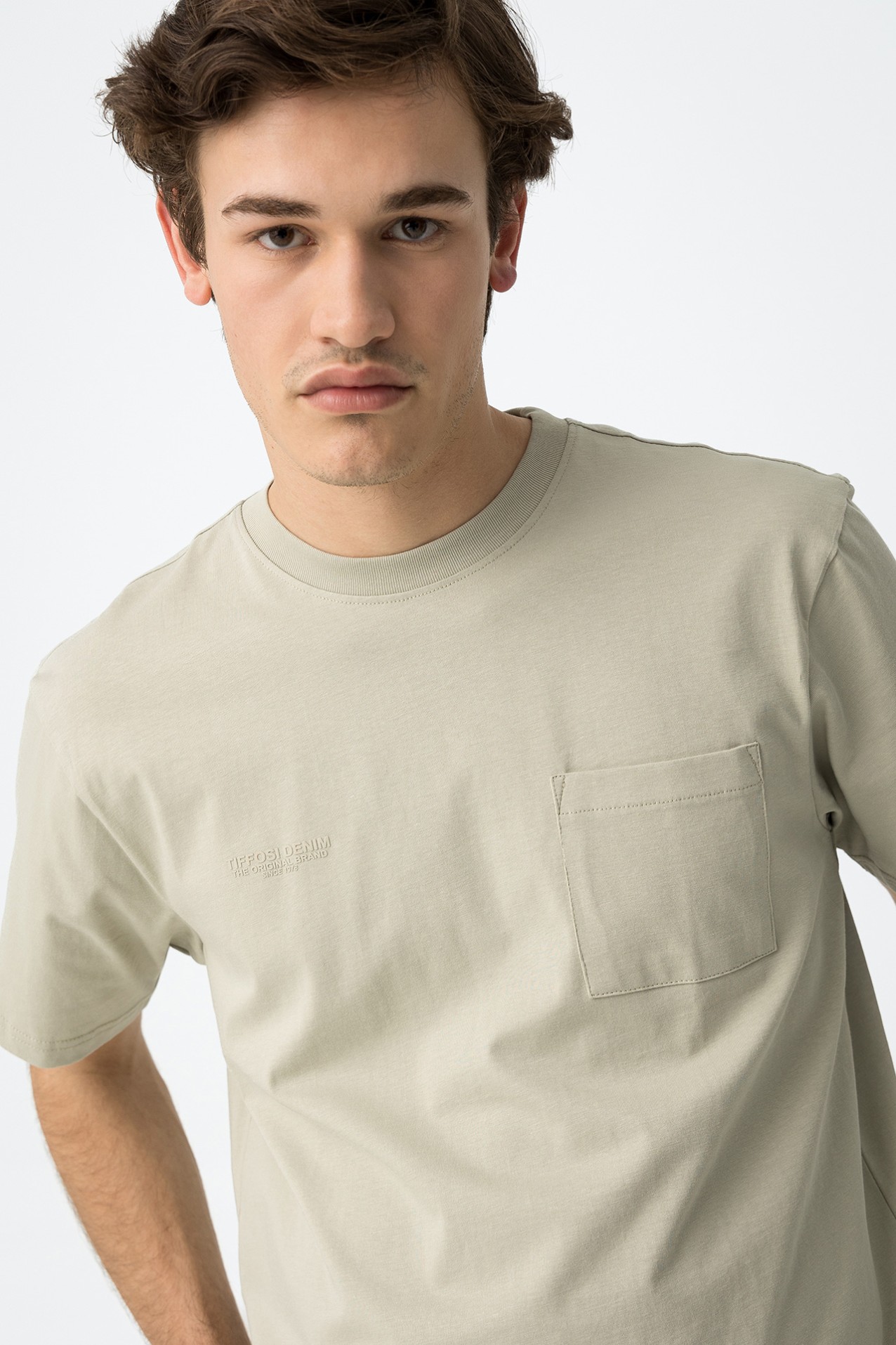 T-shirt with Printed Pocket - 10061086_196 | Tiffosi