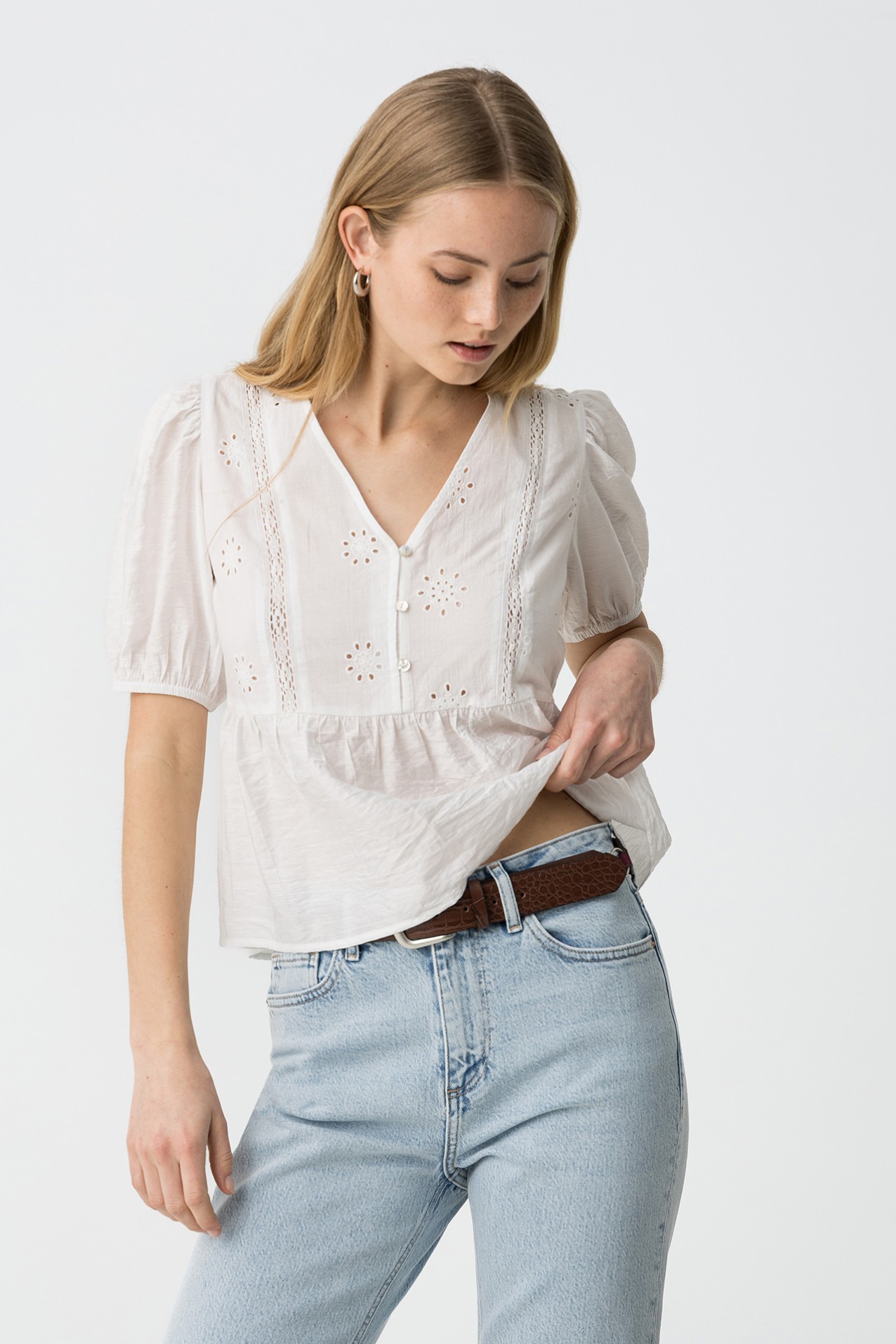 English Embroidery Blouse - 10061106_110 - Tiffosi