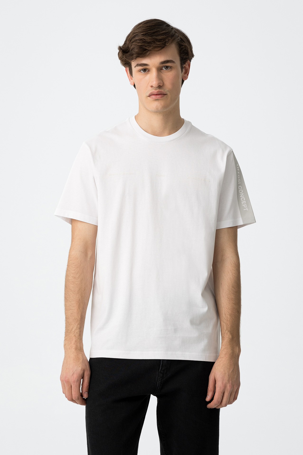 T-shirt with Print in the Same Tone - 10063076_001 | Tiffosi