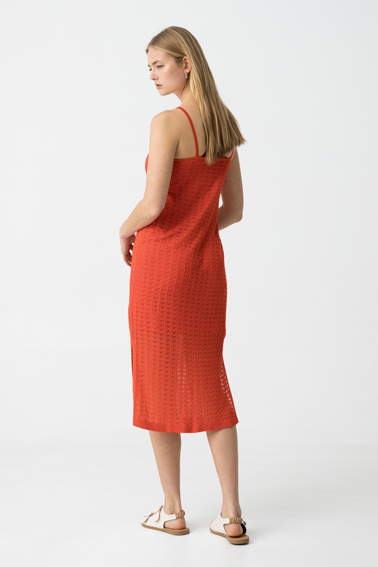 Openwork Mesh Dress - 10059016_522 | Tiffosi