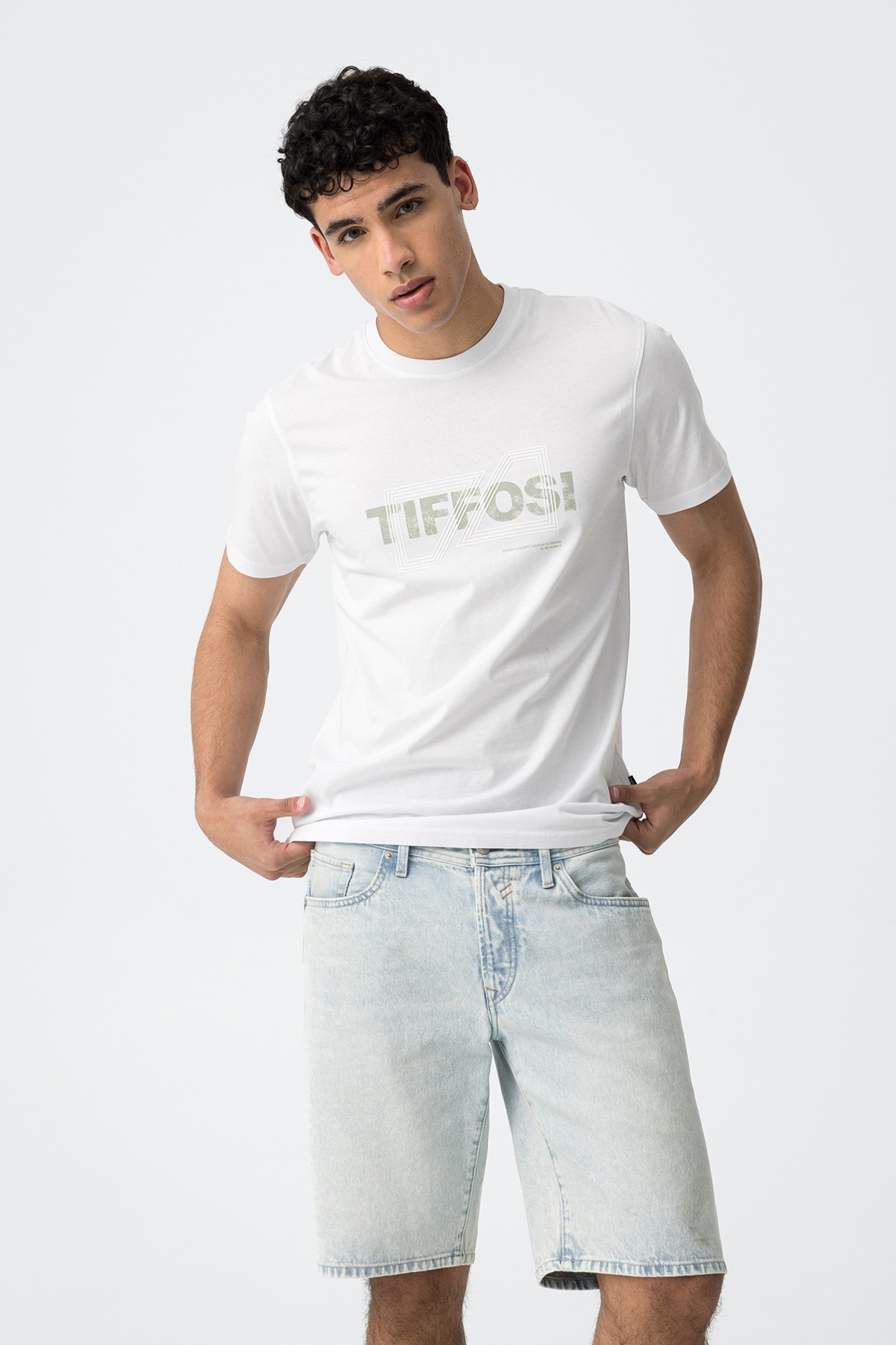 T-shirt with Front Print with Volume - 10063345_001 - Tiffosi