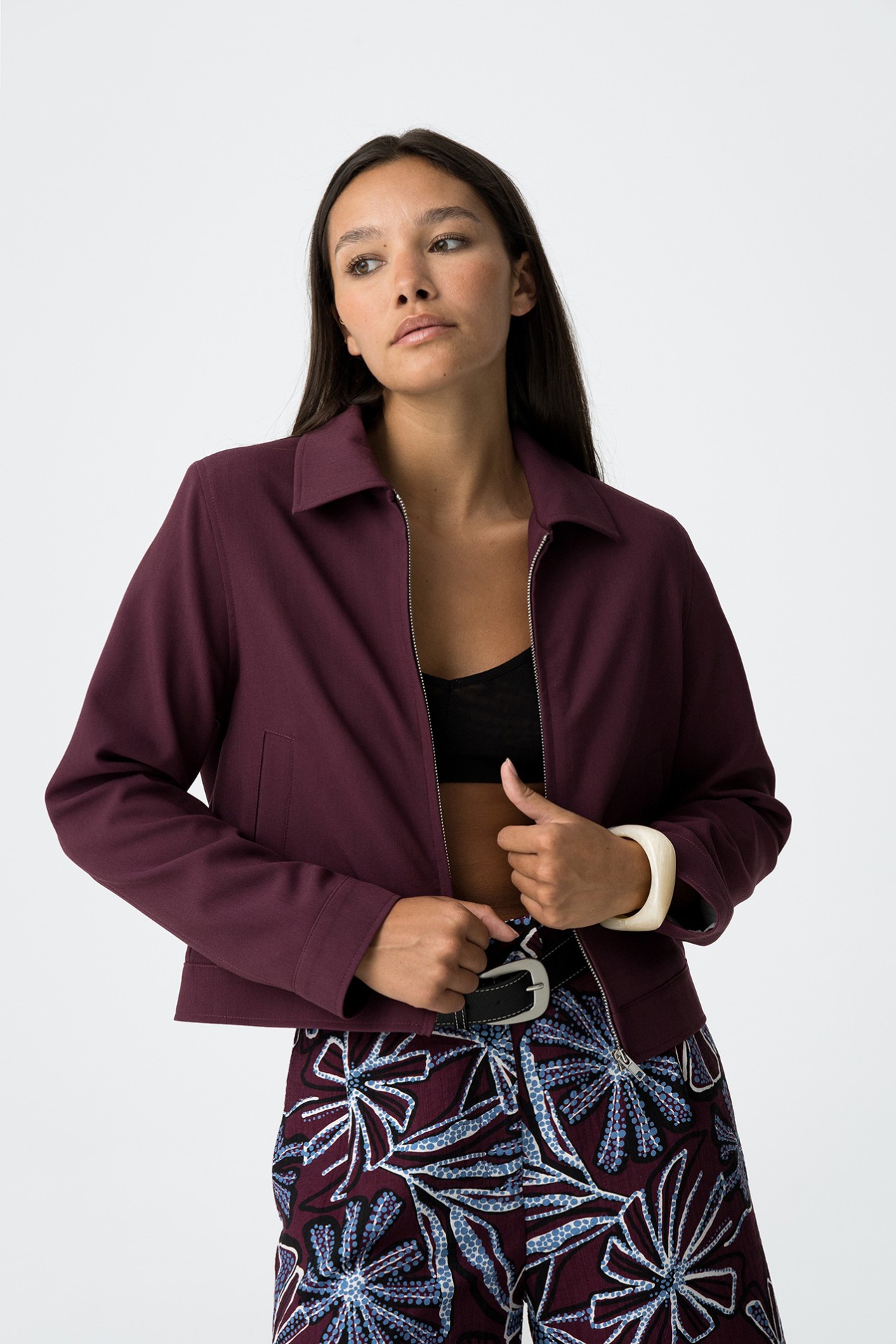 Blusão Curto de Gola em Aba - 10063732_552 - Tiffosi