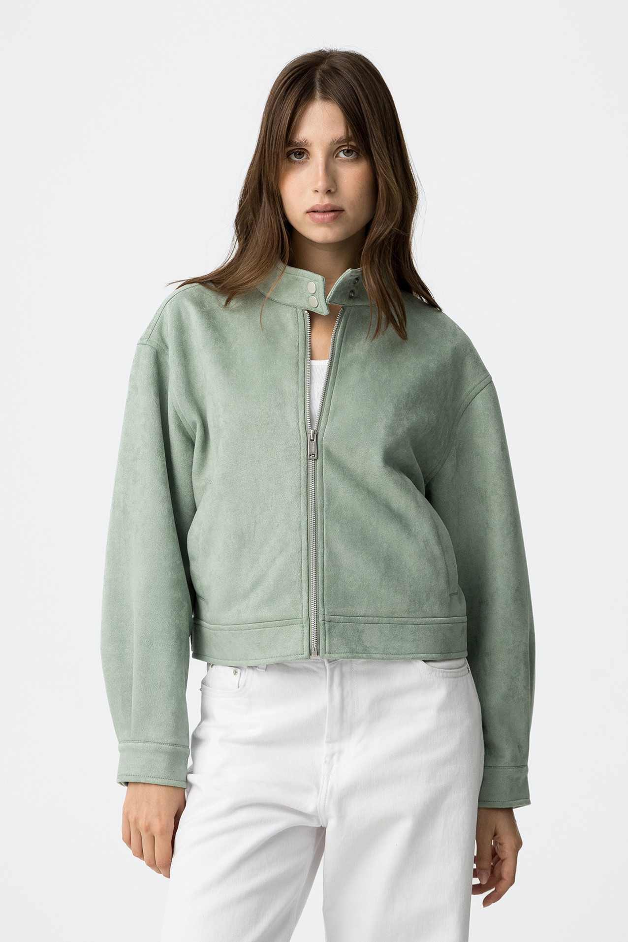 Suede Effect Jacket - 10063724_846 - Tiffosi