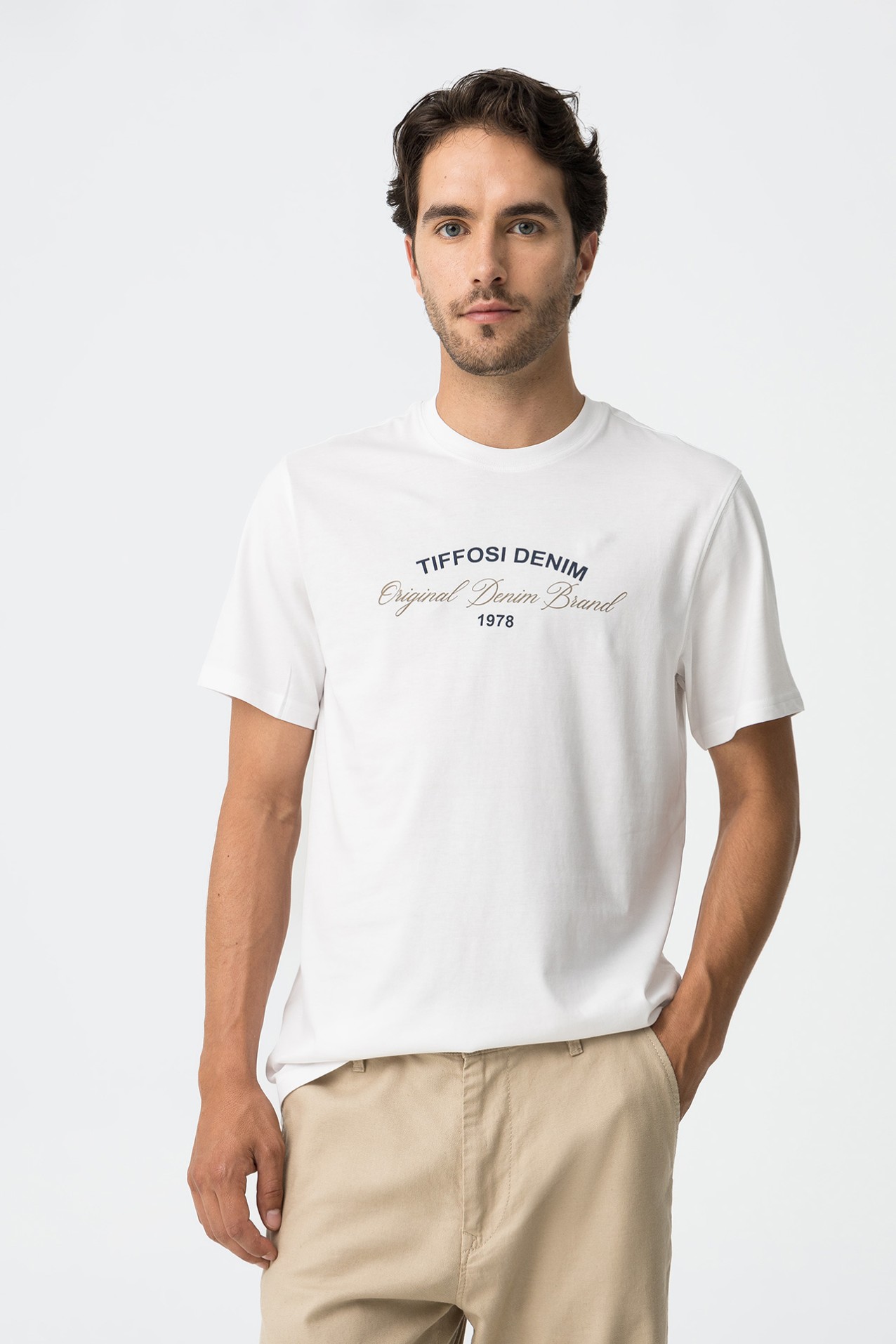 Cotton T-Shirt With Message - 10063233_001 - Tiffosi