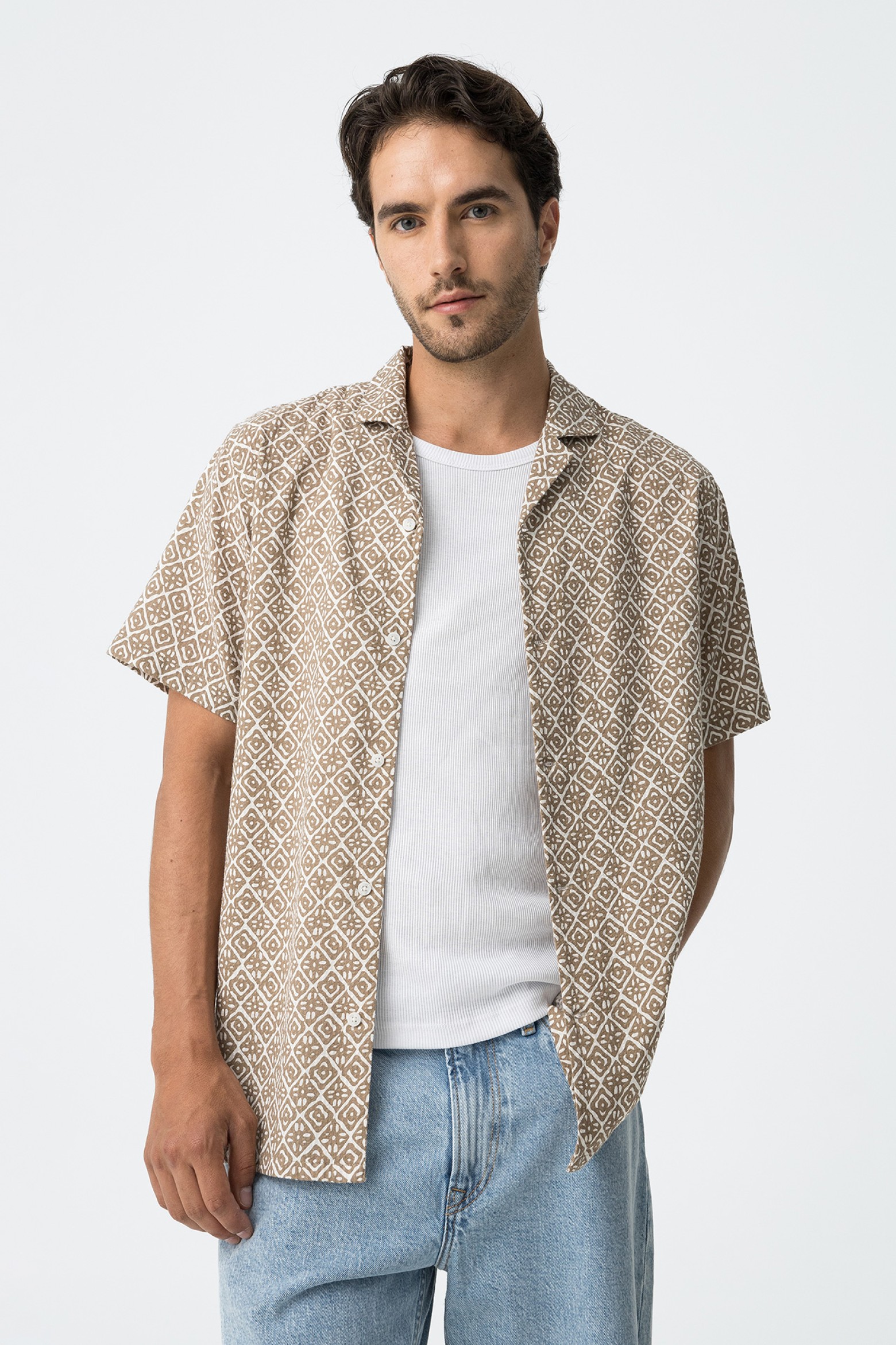 Printed Shirt with Texture - 10063843_180 - Tiffosi