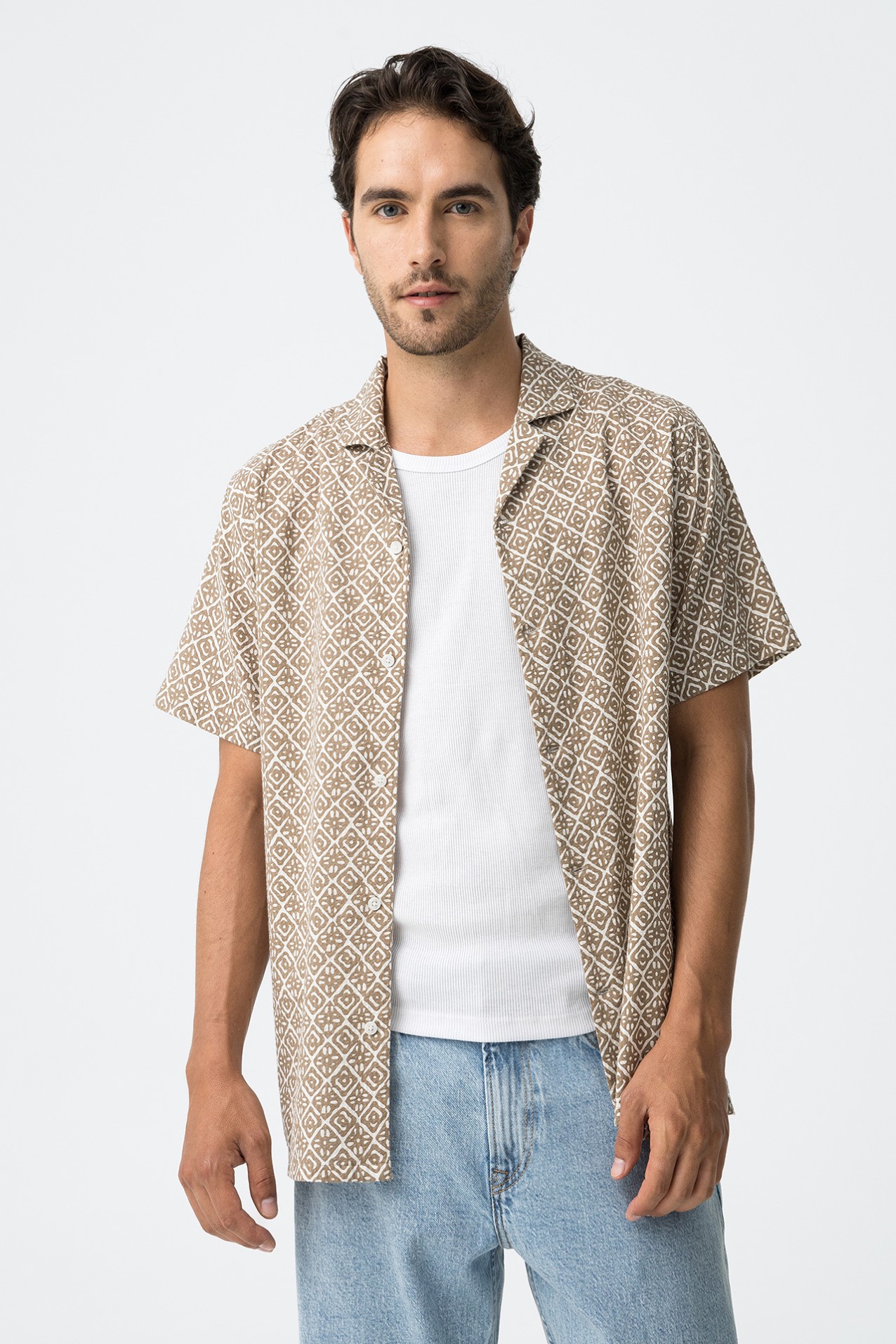 Printed Shirt with Texture - 10063843_180 - Tiffosi