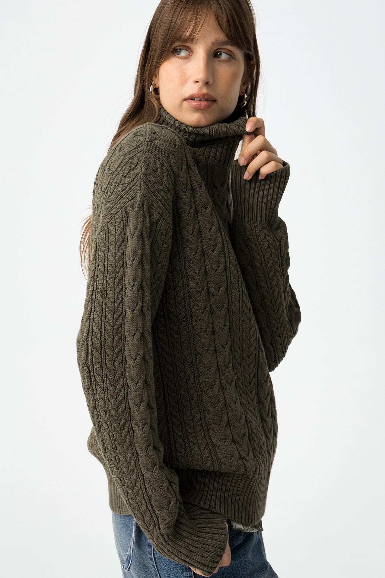 Regular Cable Knit Sweater - 10061622_831 - Tiffosi