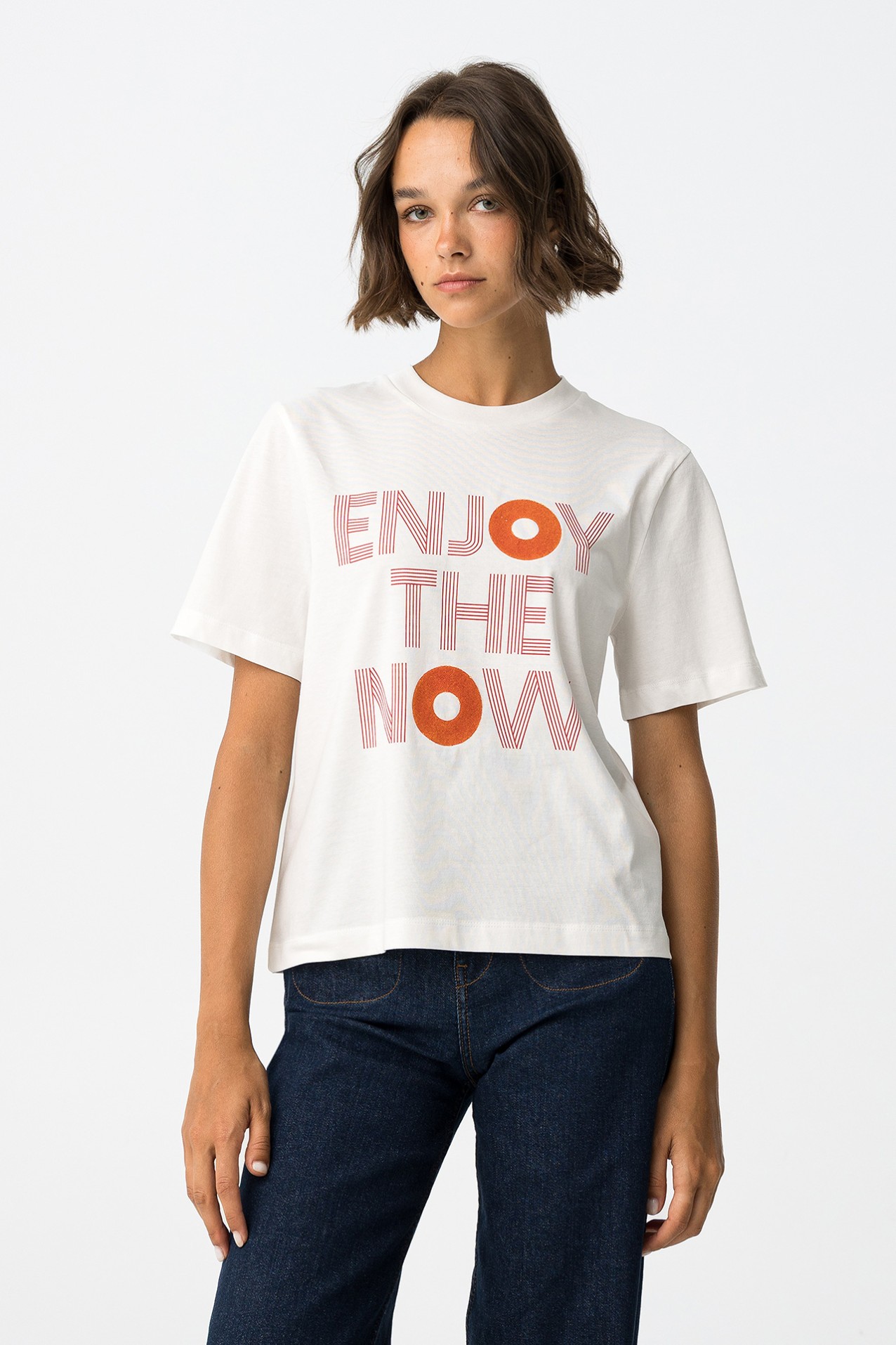 Embossed Message Printed T-Shirt - 10064139_110 - Tiffosi