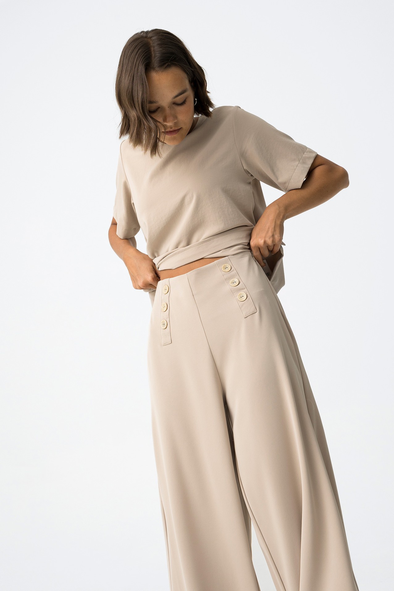 Beige Trousers - 10063935_134 - Tiffosi