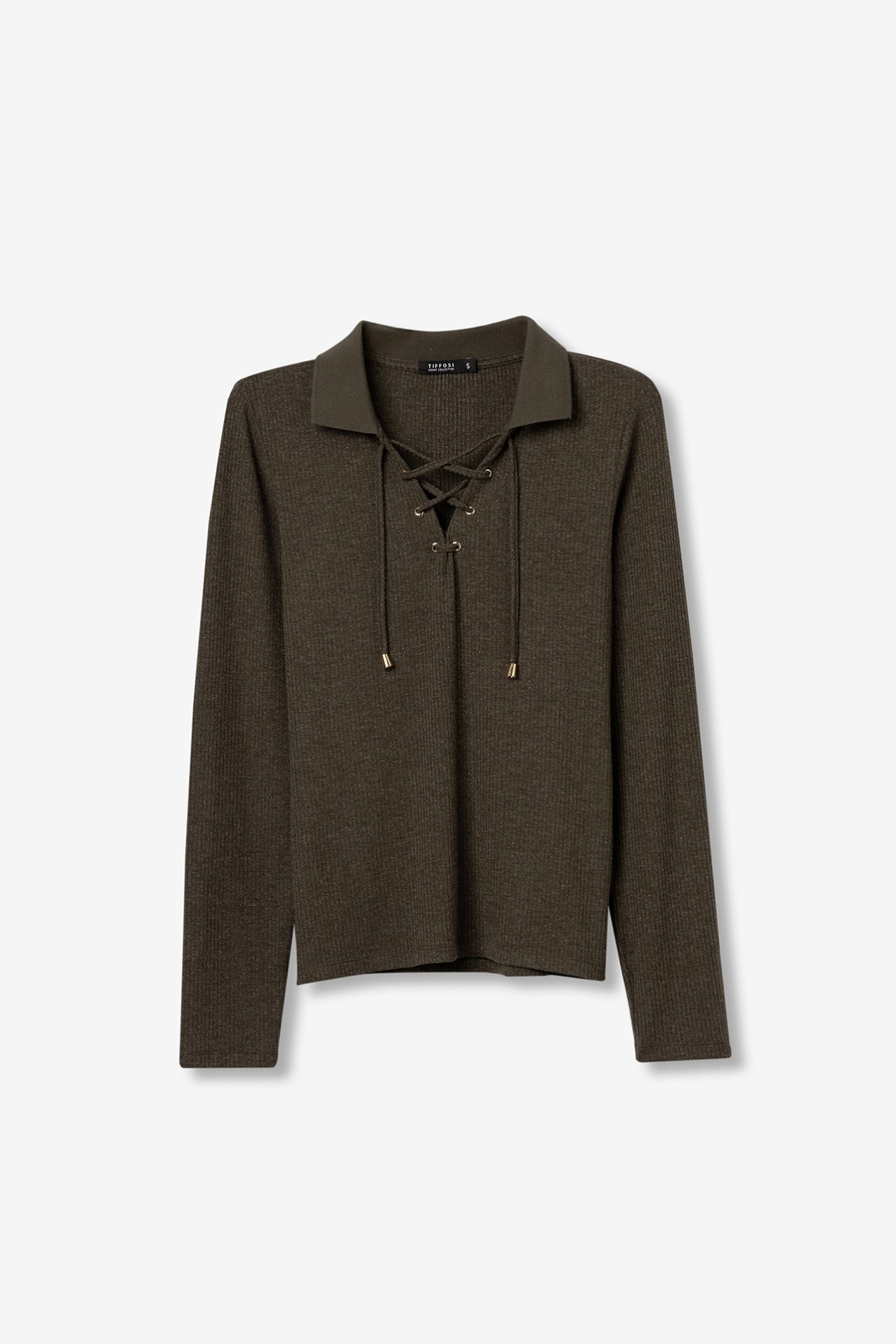 Ribbed Sweater with Drawstring - 10064145_831 - Tiffosi