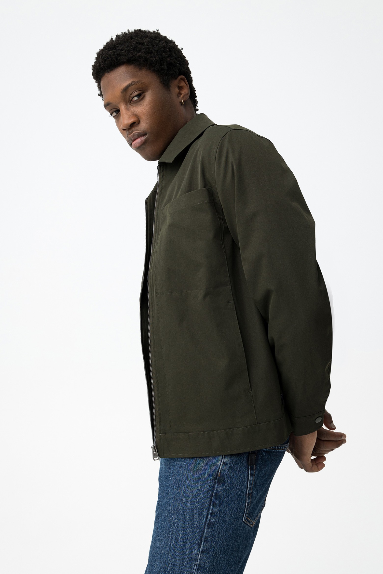 Green Casual Jacket - 10064838_834 - Tiffosi