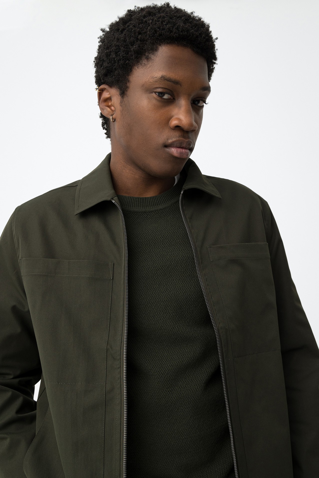 Green Casual Jacket - 10064838_834 - Tiffosi