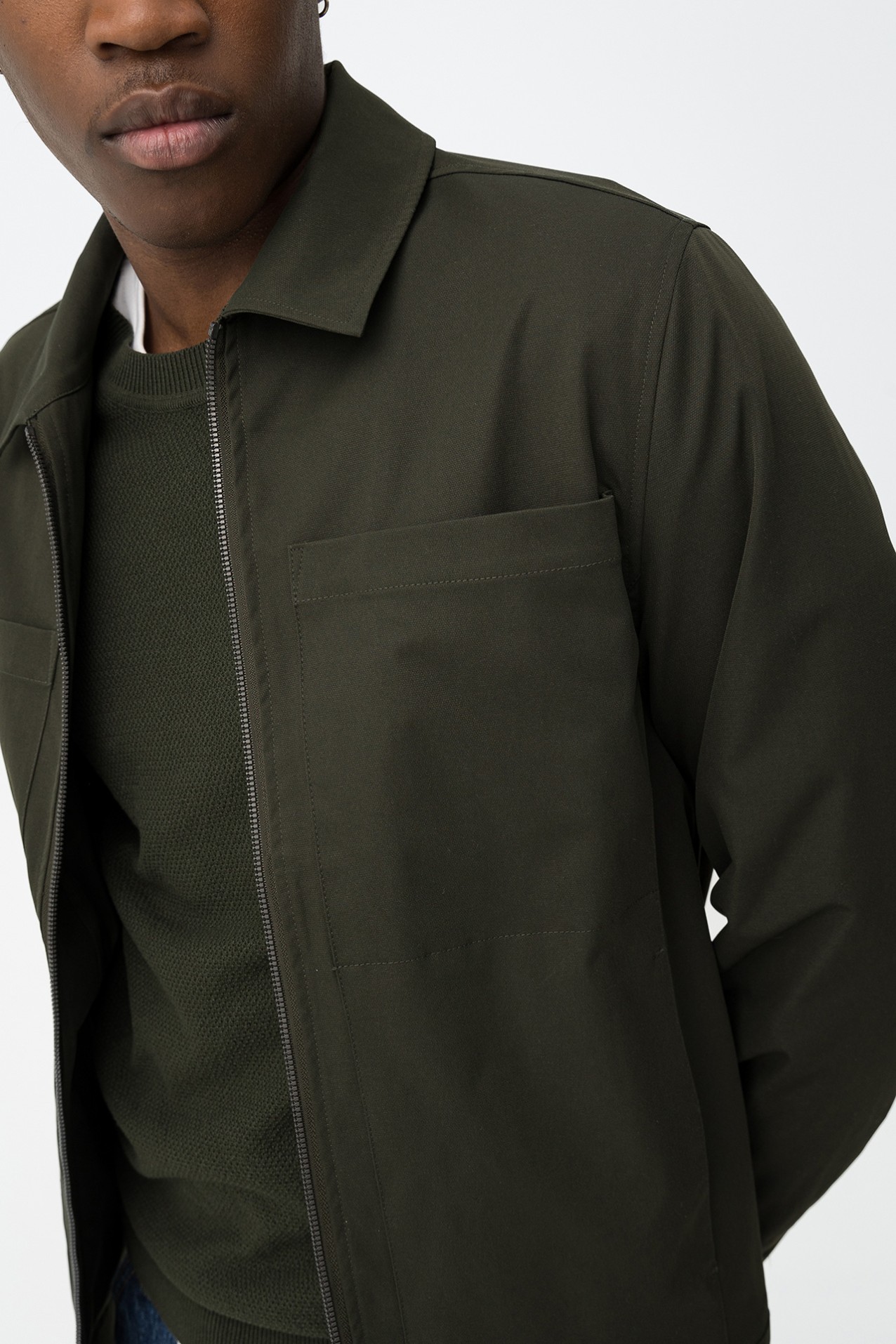 Green Casual Jacket - 10064838_834 - Tiffosi