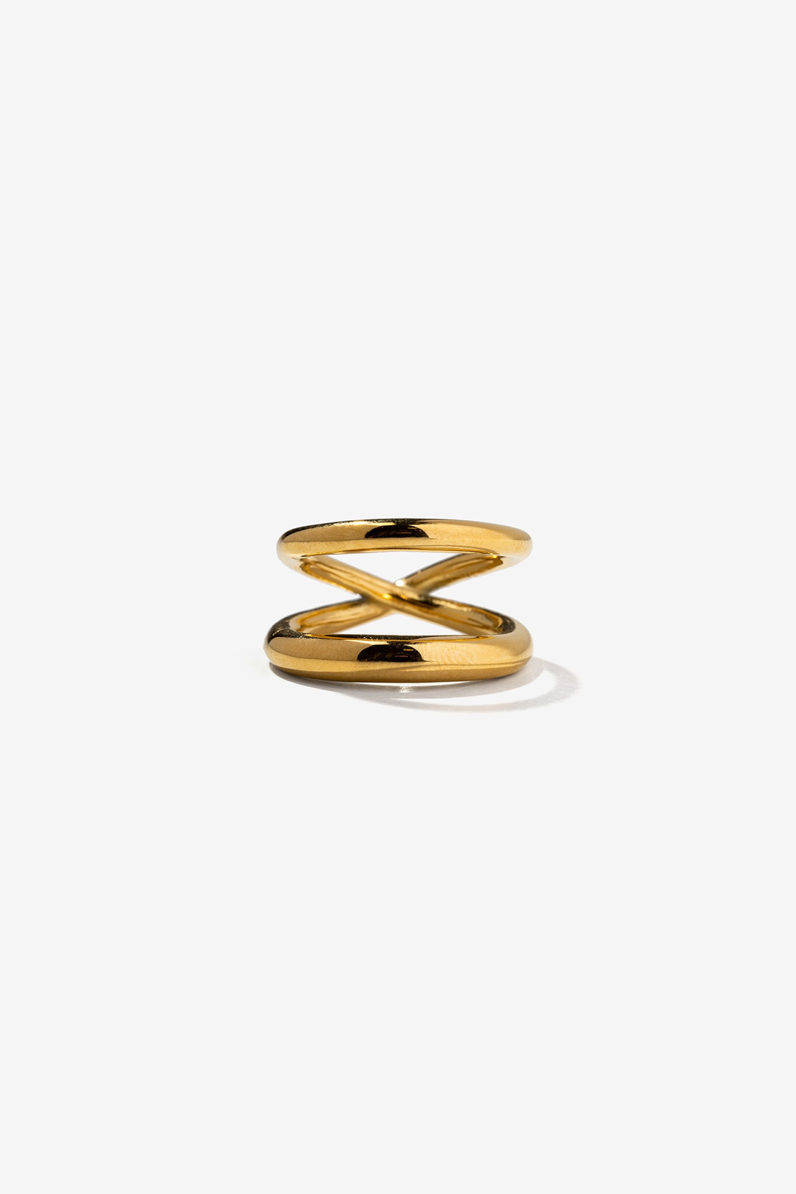 Gold Double Band Ring - 10068538_990 - Tiffosi