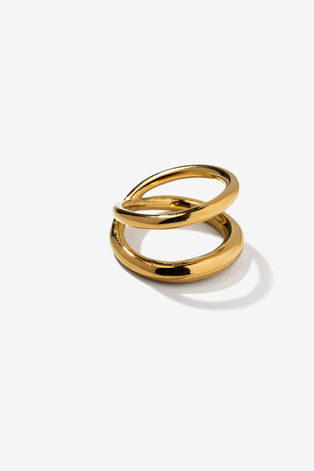 Gold Double Band Ring - 10068538_990 - Tiffosi