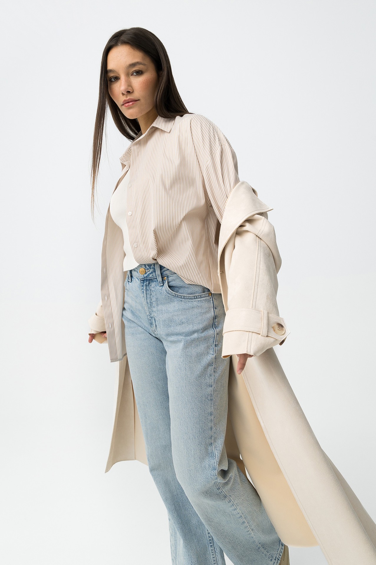 Beige Long Sleeve Shirt - 10065184_184 - Tiffosi