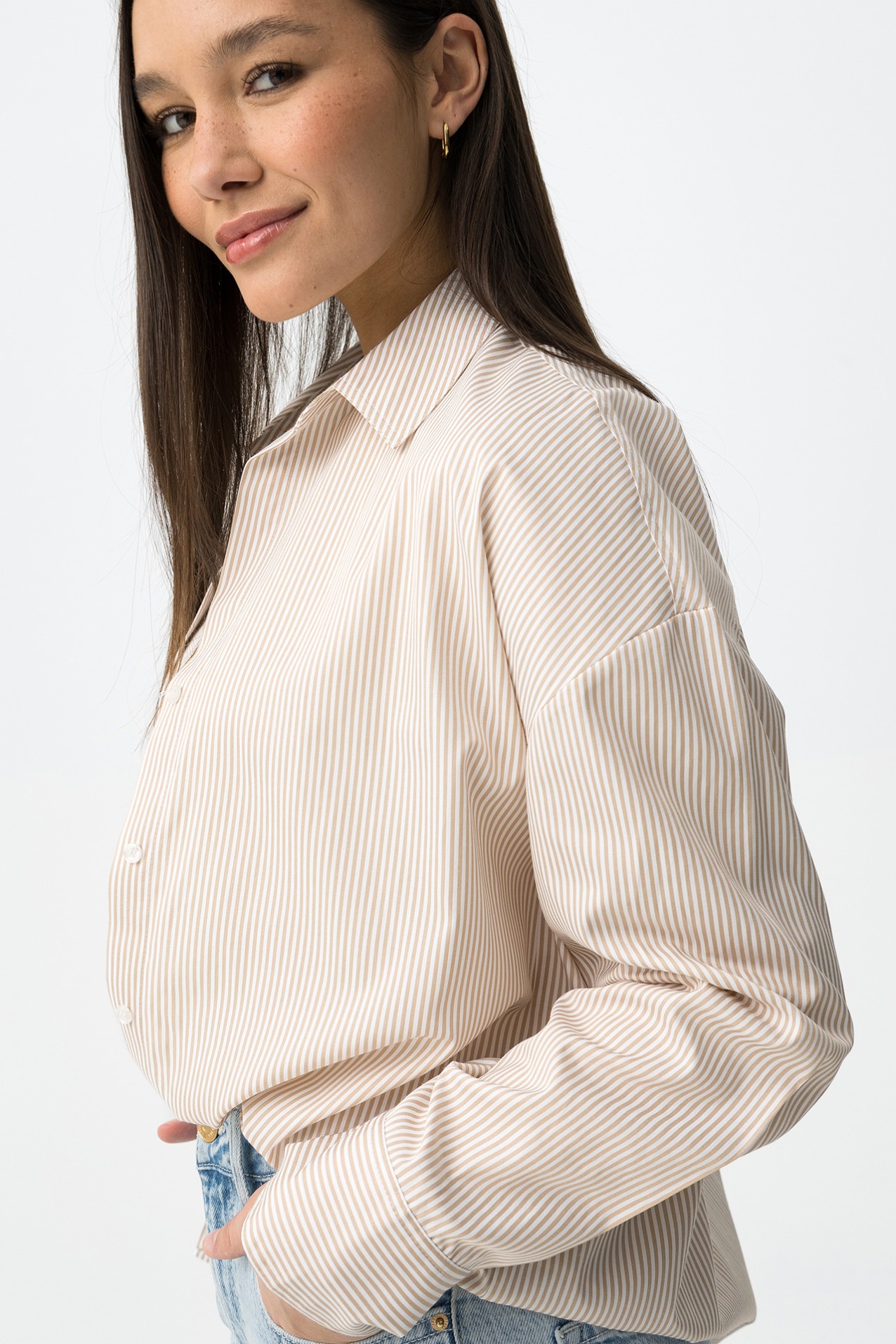 Beige Long Sleeve Shirt - 10065184_184 - Tiffosi