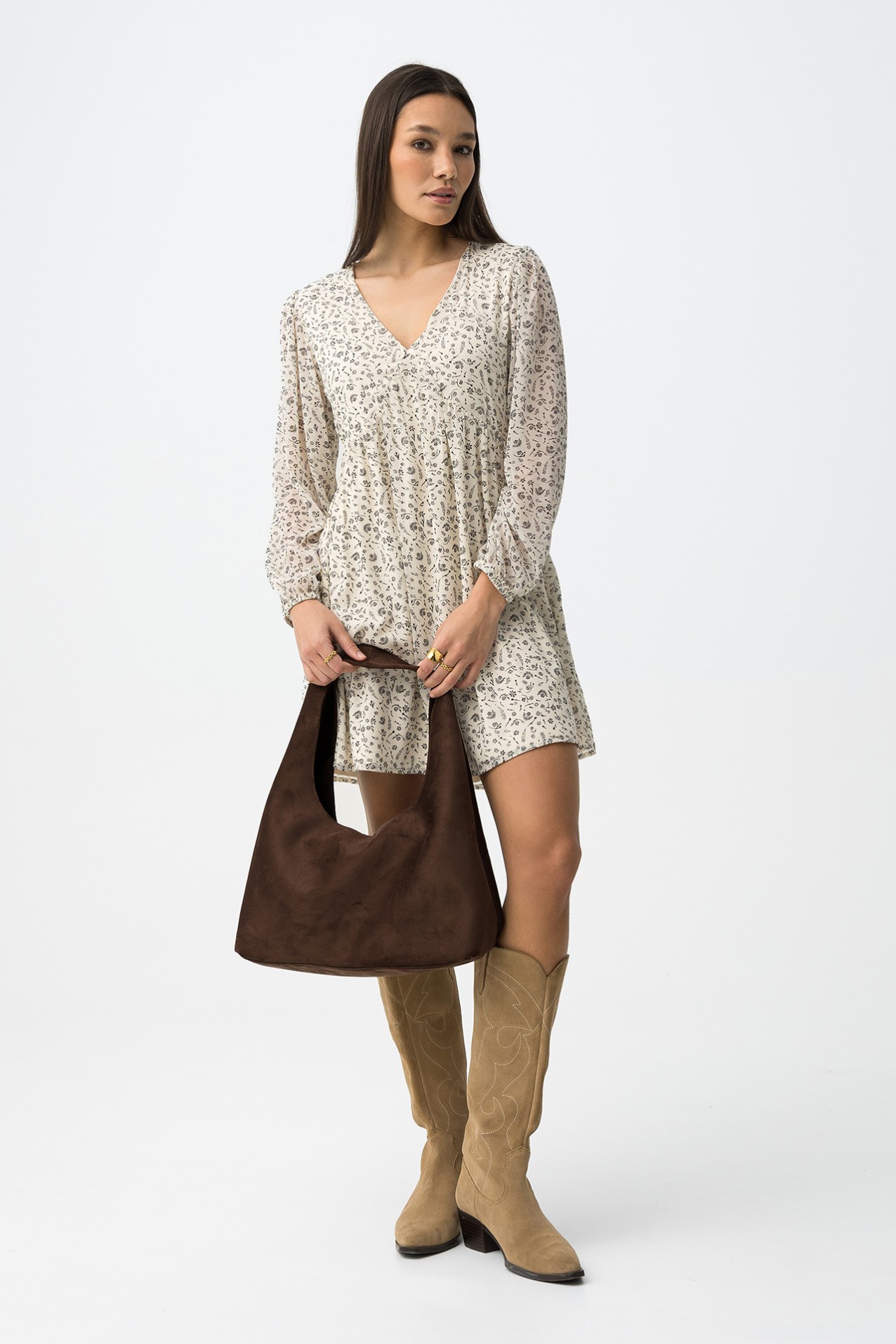 Vestido estampado floral leve - 10066770_110 - Tiffosi