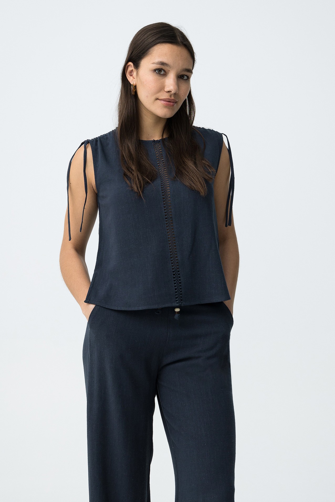 Navy Blue Minimal Top - 10065363_798 - Tiffosi