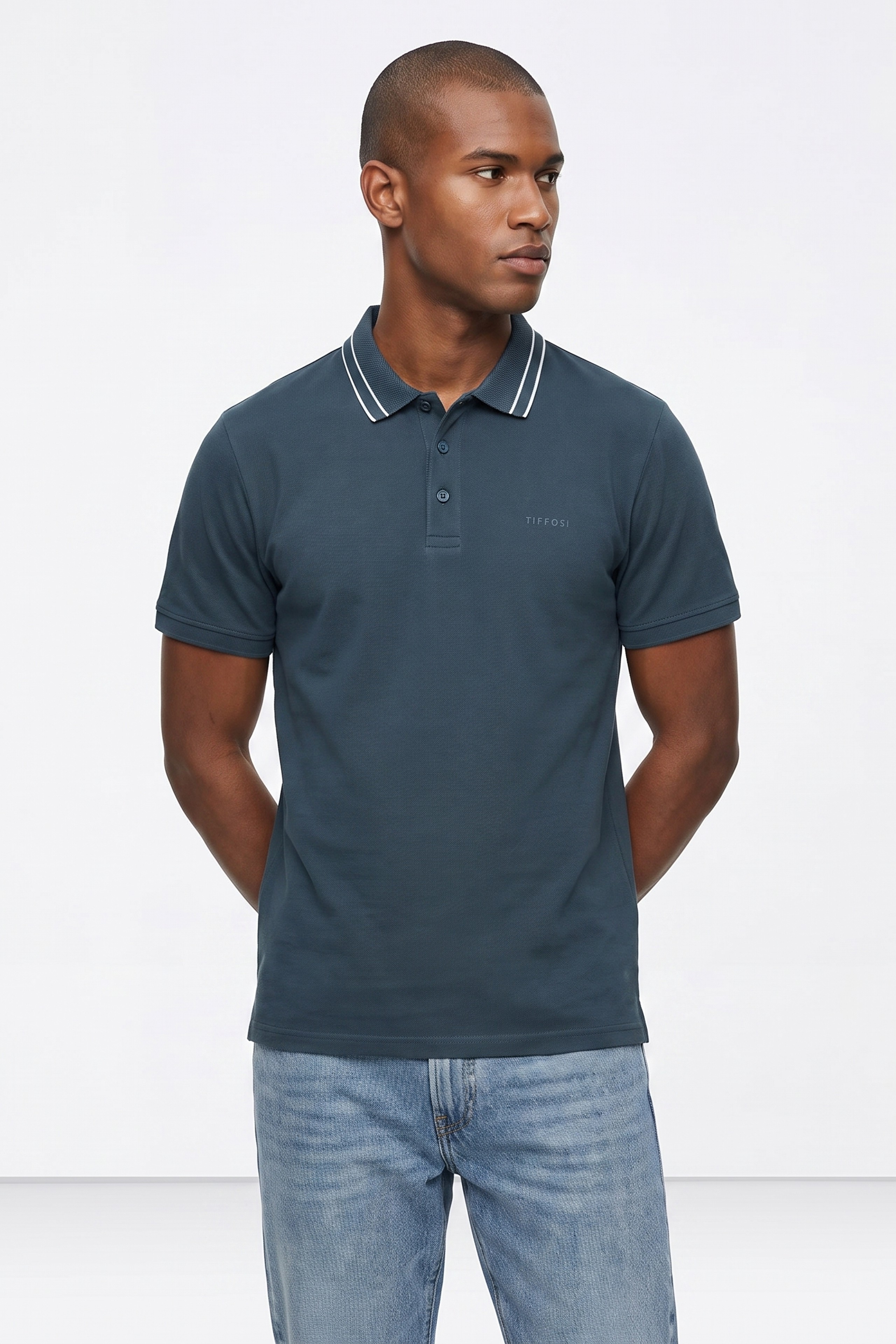 Water-Green Short Sleeve Polo - 10068729_809 - Tiffosi